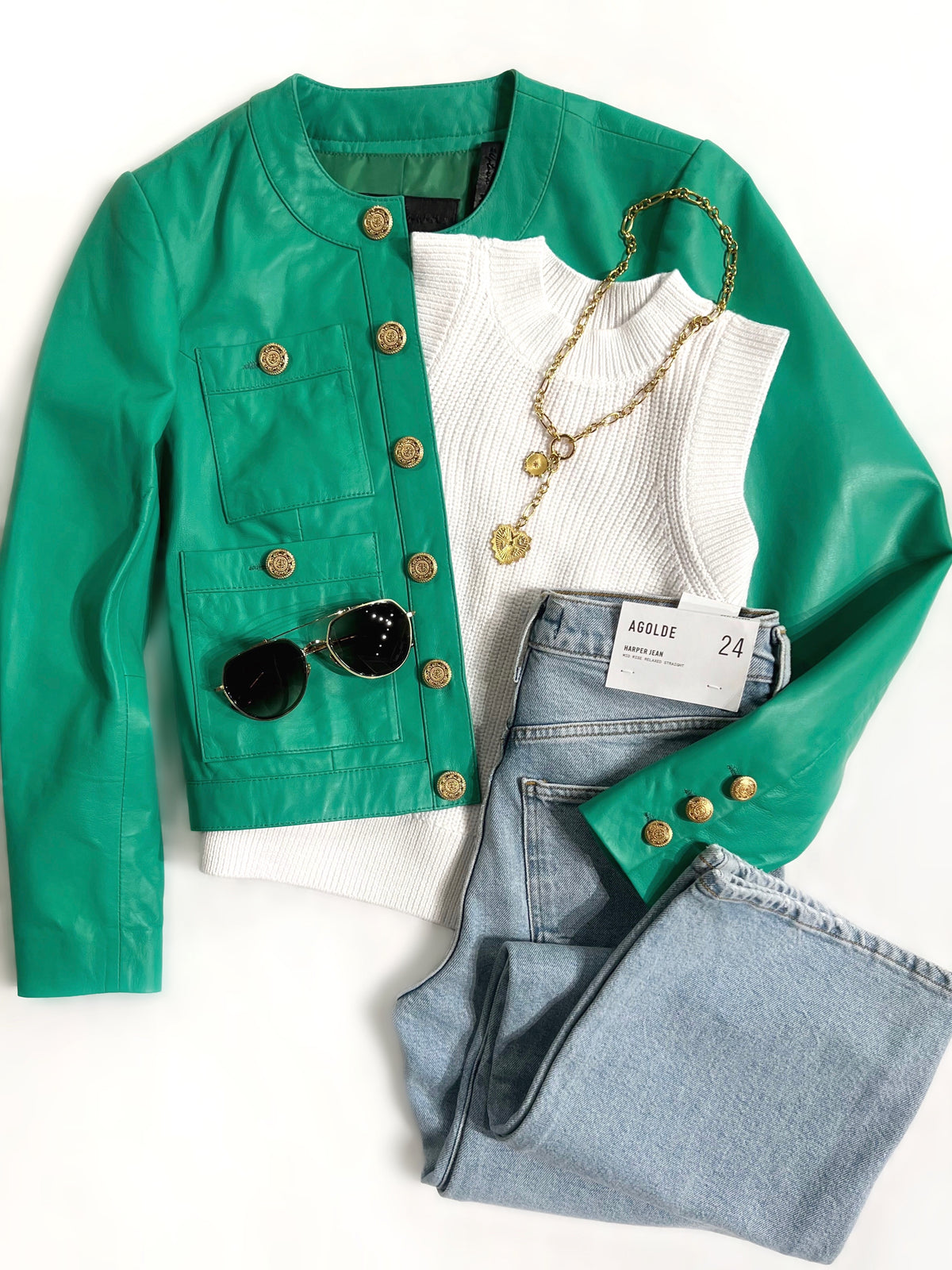 THE LADY LEATHER JACKET | VERDANT– Slate
