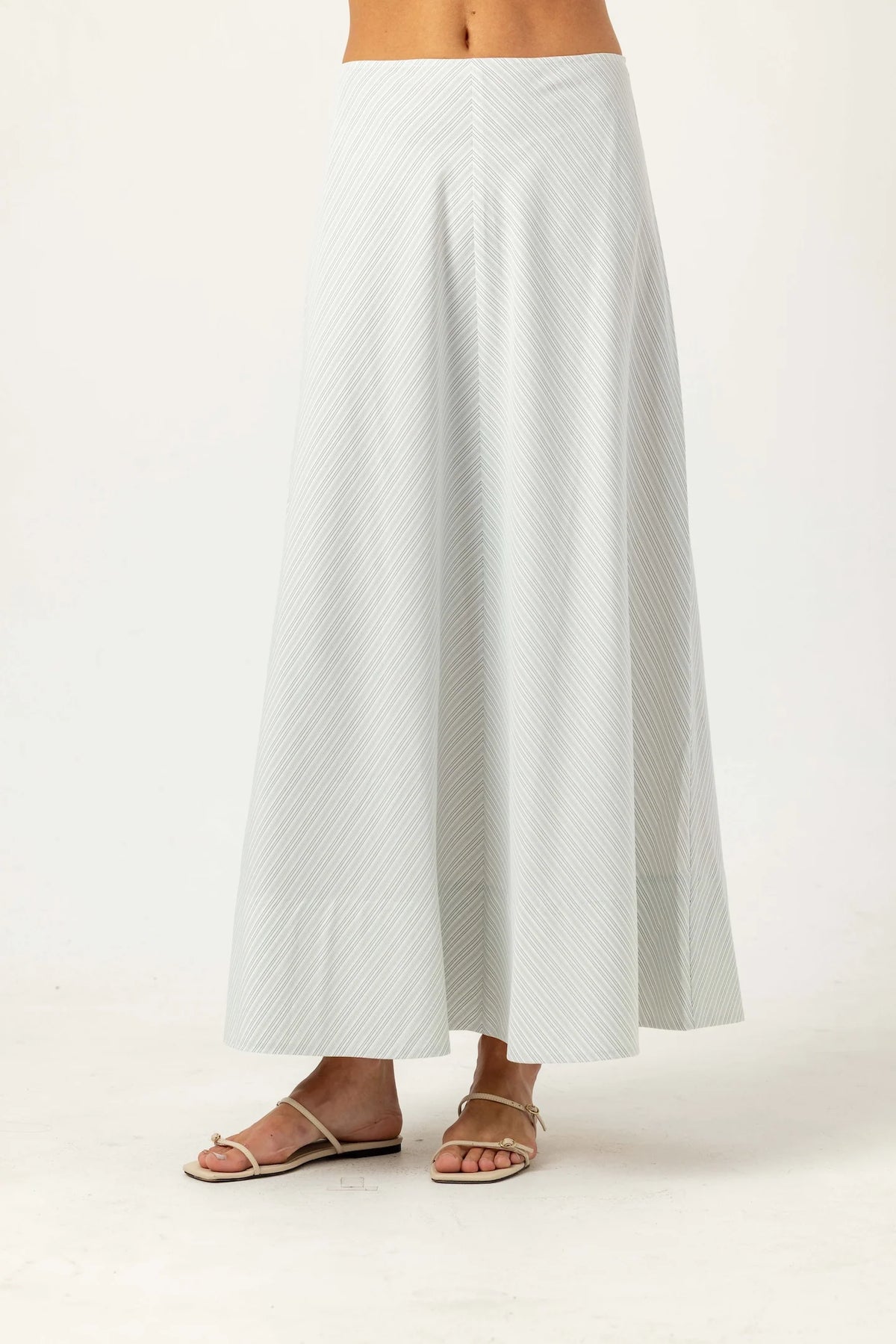 MATILDA SKIRT | SILVER TOP STITCH– Slate