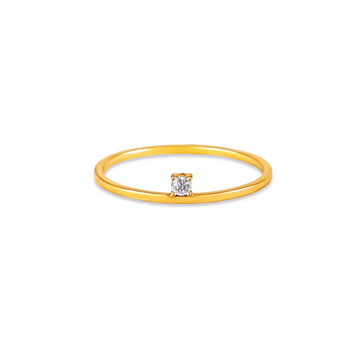 RAE SOLITAIRE STACKER RING– Slate